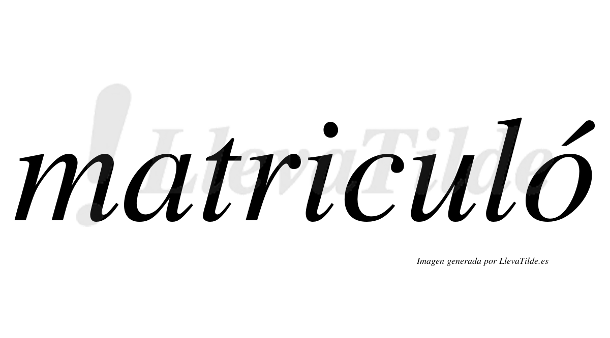 ¿Lleva tilde matriculó? | LlevaTilde.es
