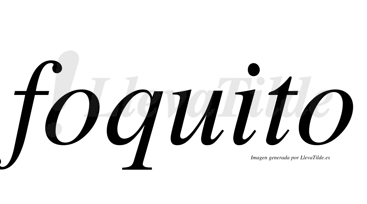 ¿Lleva tilde foquito? | LlevaTilde.es