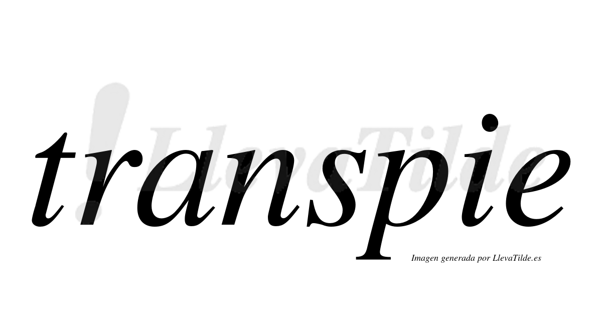 ¿Lleva tilde transpie? | LlevaTilde.es