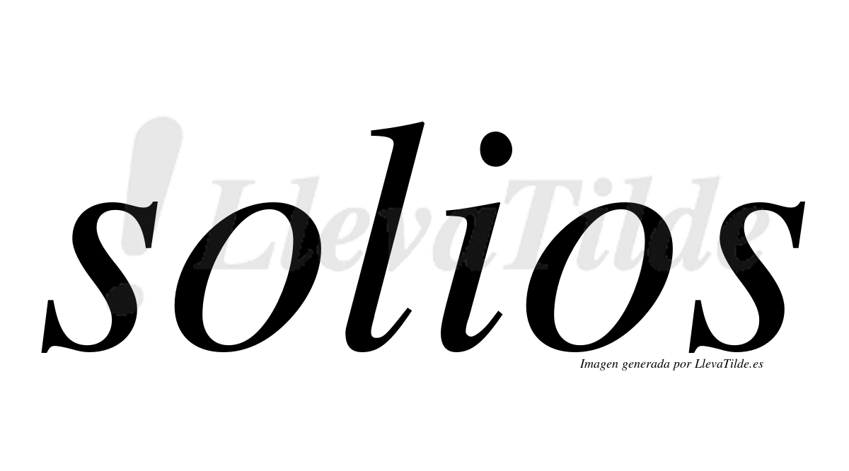 ¿Lleva tilde solios? | LlevaTilde.es
