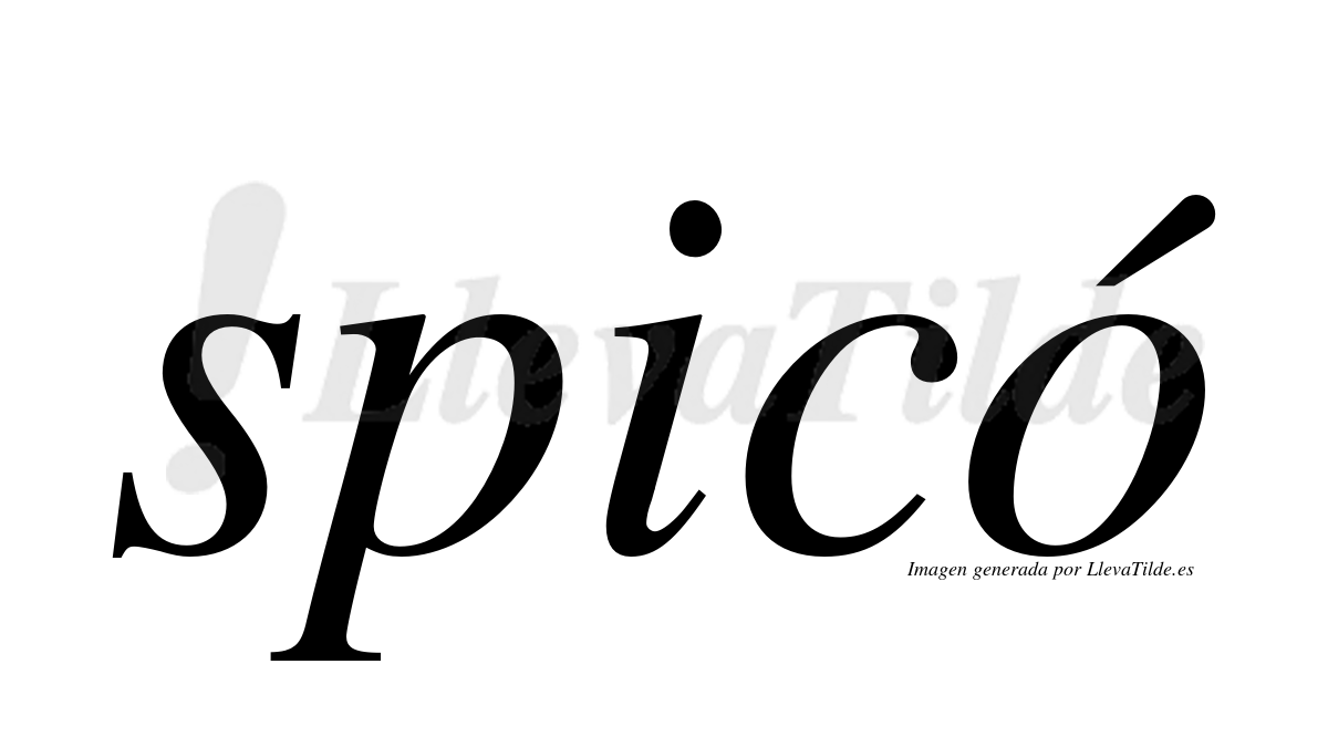 ¿Lleva tilde spicó? | LlevaTilde.es