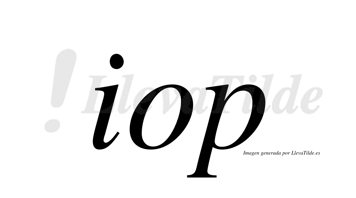 ¿Lleva tilde iop? | LlevaTilde.es