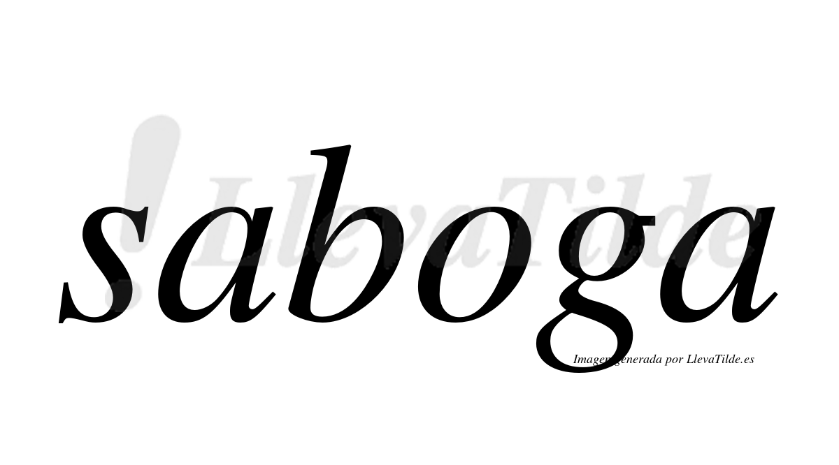 ¿Lleva tilde saboga? | LlevaTilde.es