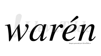 ¿Lleva tilde warén? | LlevaTilde.es
