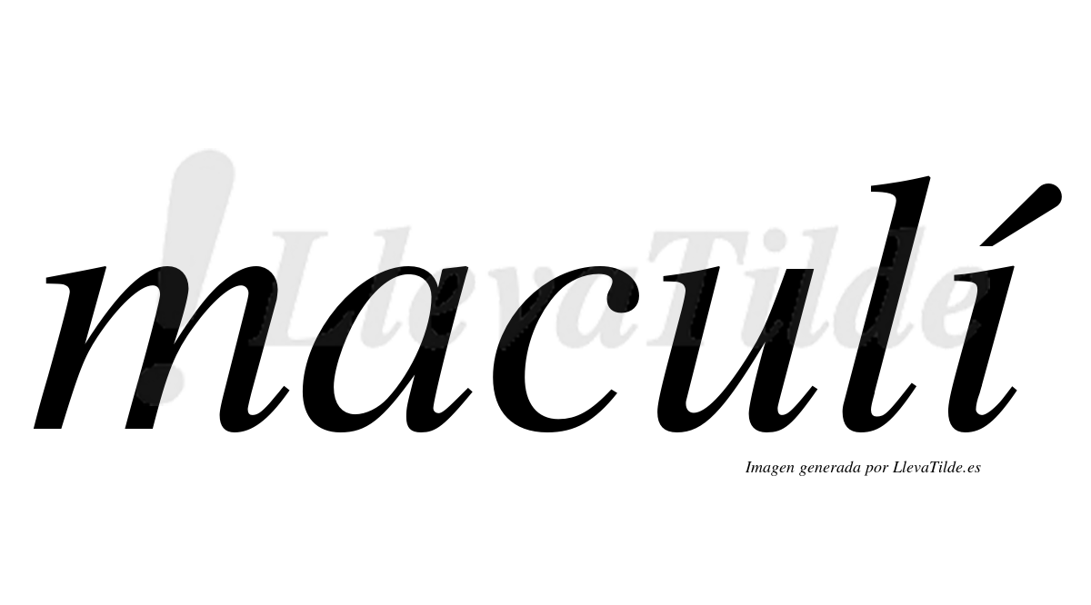 ¿Lleva tilde maculí? | LlevaTilde.es