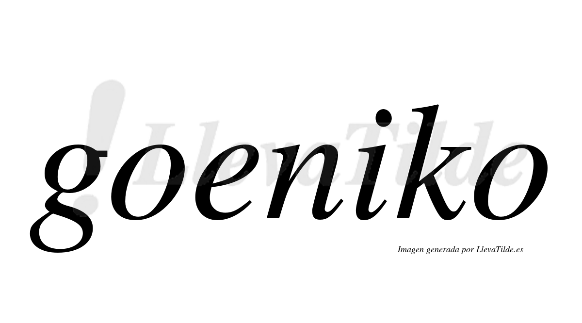 ¿Lleva tilde goeniko? | LlevaTilde.es