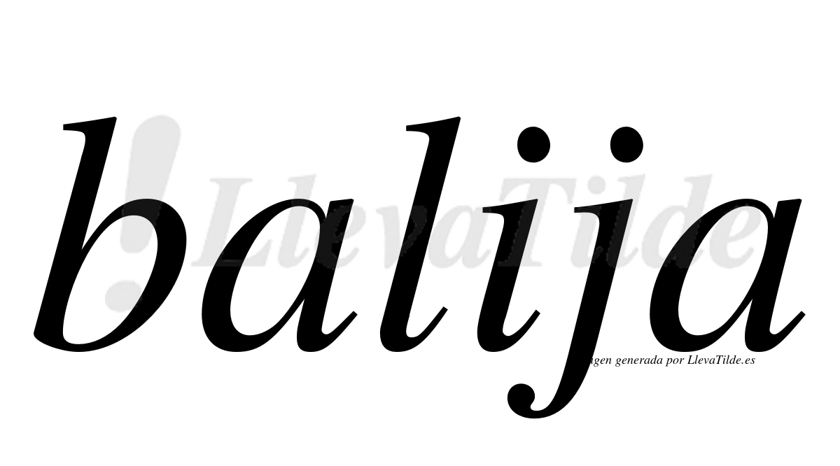 ¿Lleva tilde balija? | LlevaTilde.es