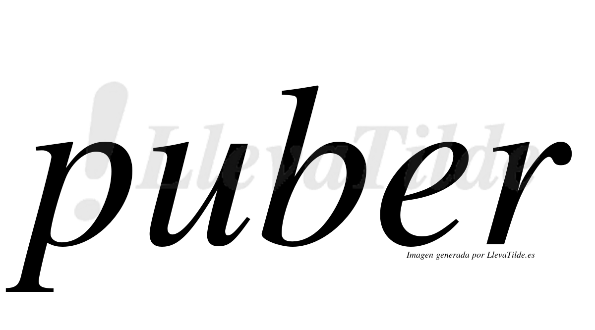 ¿Lleva tilde puber? | LlevaTilde.es