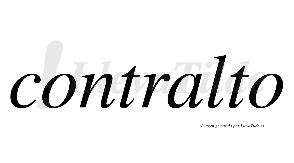 ¿Lleva tilde contralto? | LlevaTilde.es