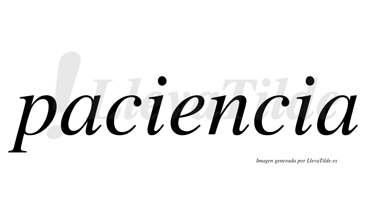 La Palabra Paciencia