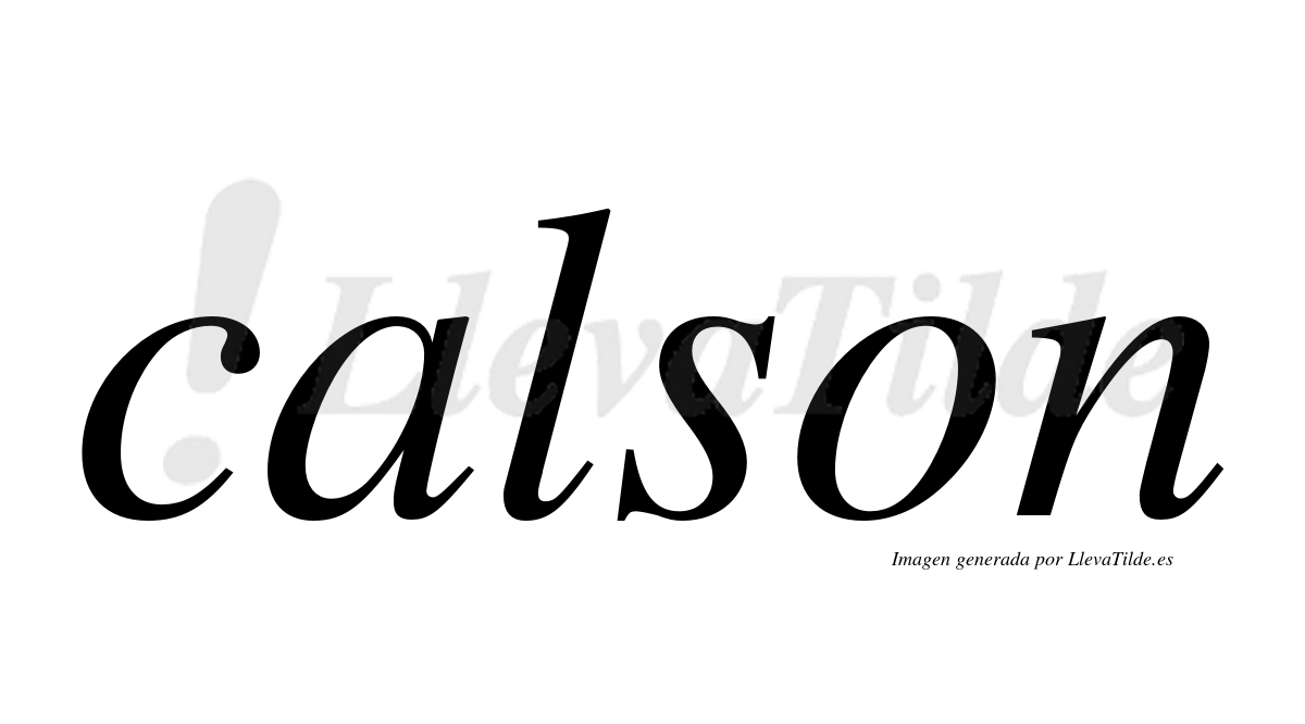 ¿Lleva tilde calson? | LlevaTilde.es