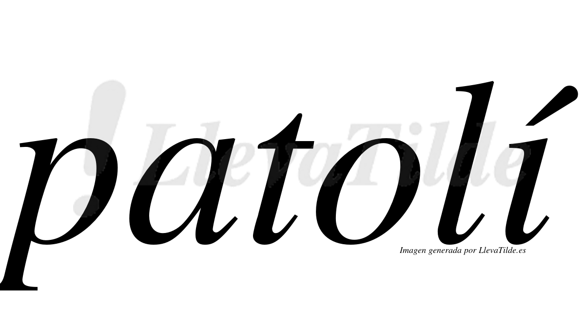 ¿Lleva tilde patolí? | LlevaTilde.es