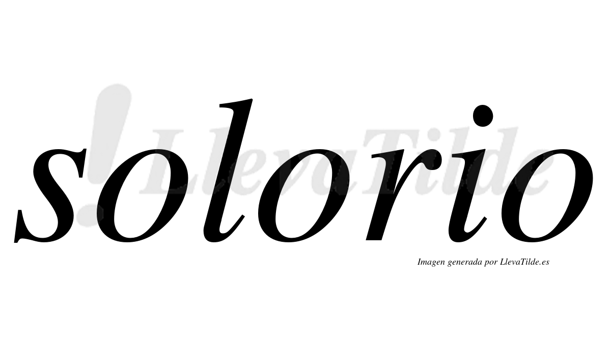 ¿Lleva tilde solorio? | LlevaTilde.es